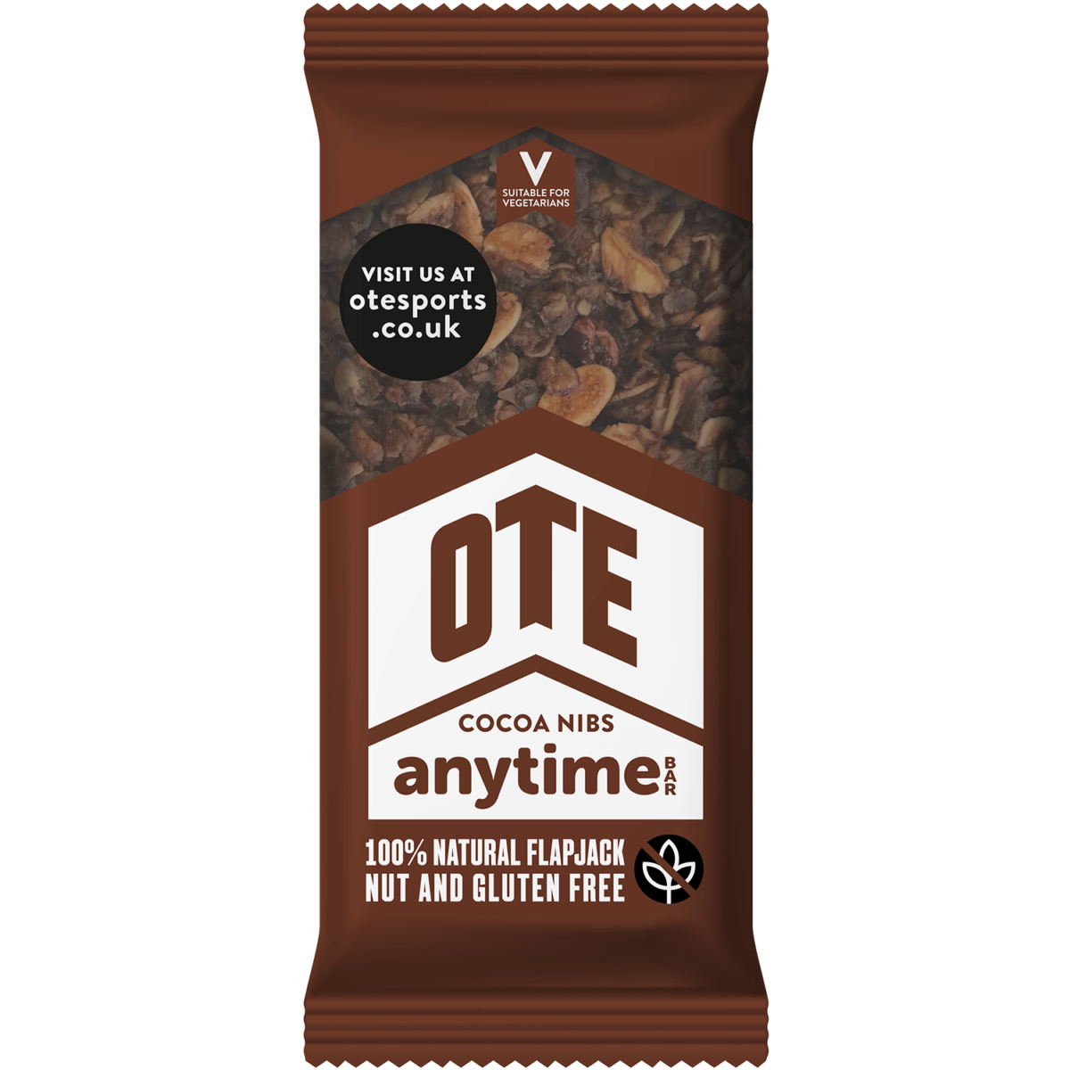 Cocoa Nibs Anytime bar - 100% natural - OTE Sports EU